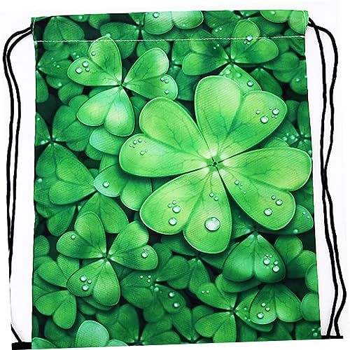 PACKOVE 3pcs Four leaf storage bag Drawstring backpack sport backpack St Patrick Day sack irish party party decor shopping bag printed travel bag printing gift bag Ireland Tackle Backpack