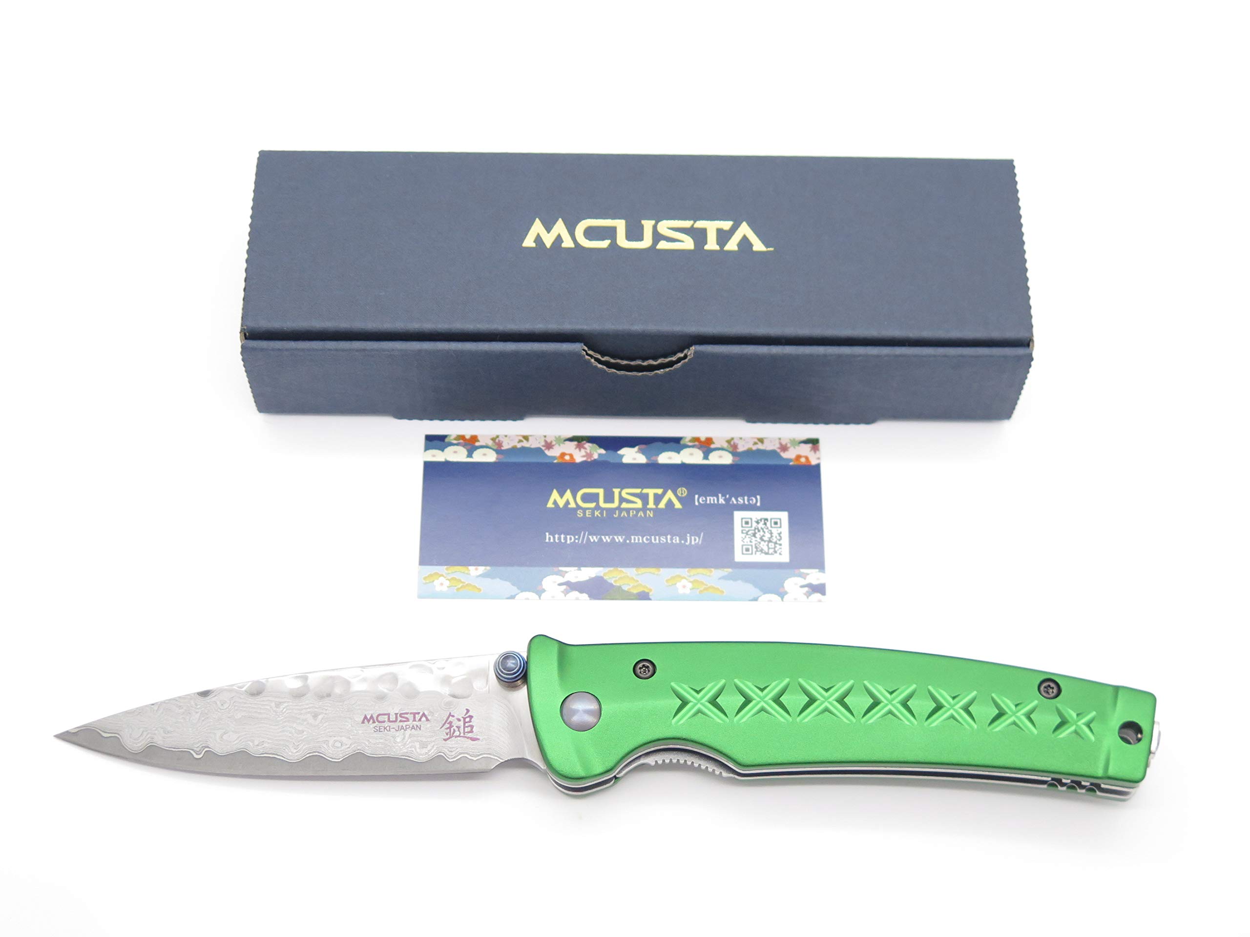 Mcusta Seki Japan MC163D Green Japanese Bushi Sword VG-10 Damascus Folding Knife