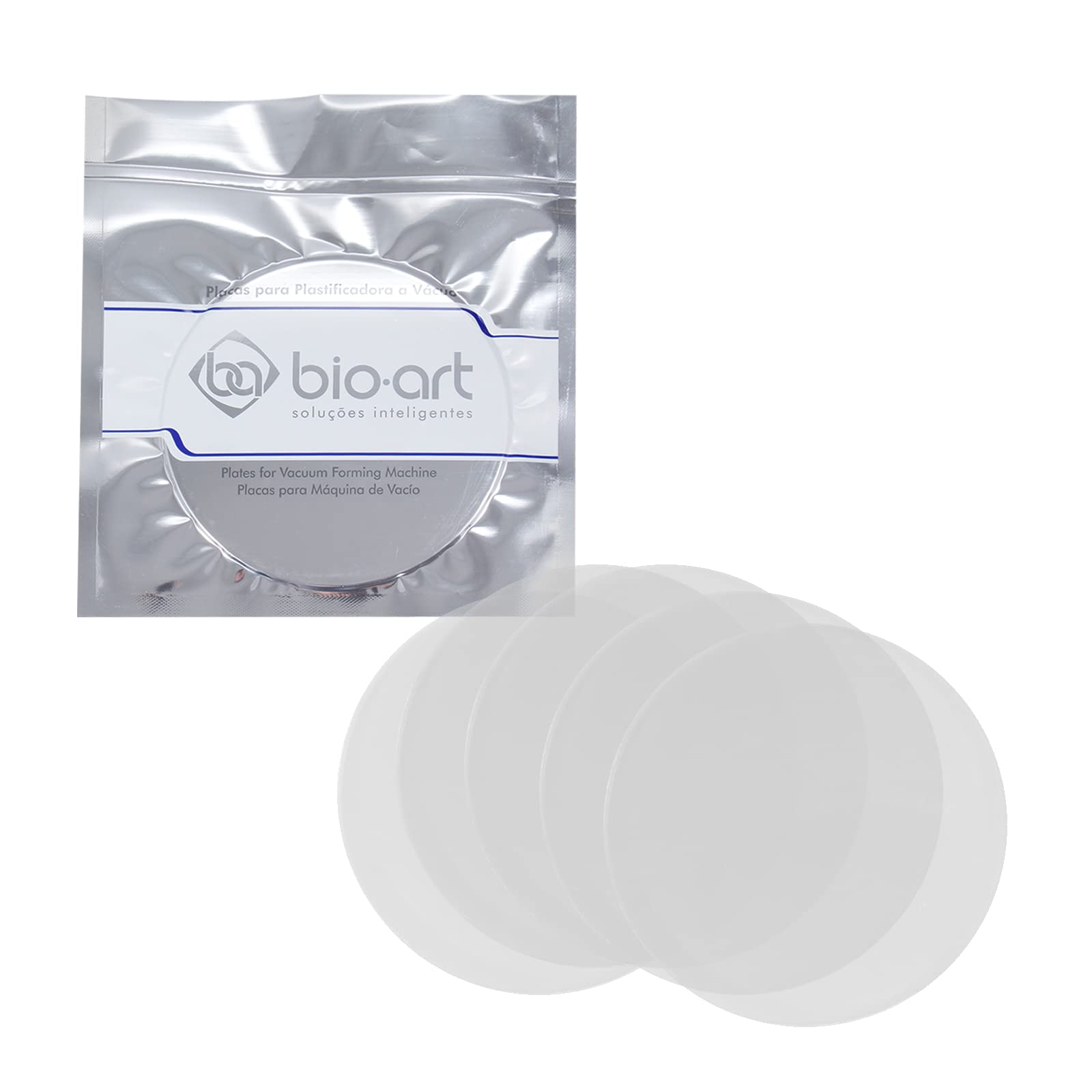 JMU Dental Vacuum Forming Sheets Hard 0.75mm, PET-G Dental Lab Splint Thermoforming Materials Round φ134mm (5 Sheets)