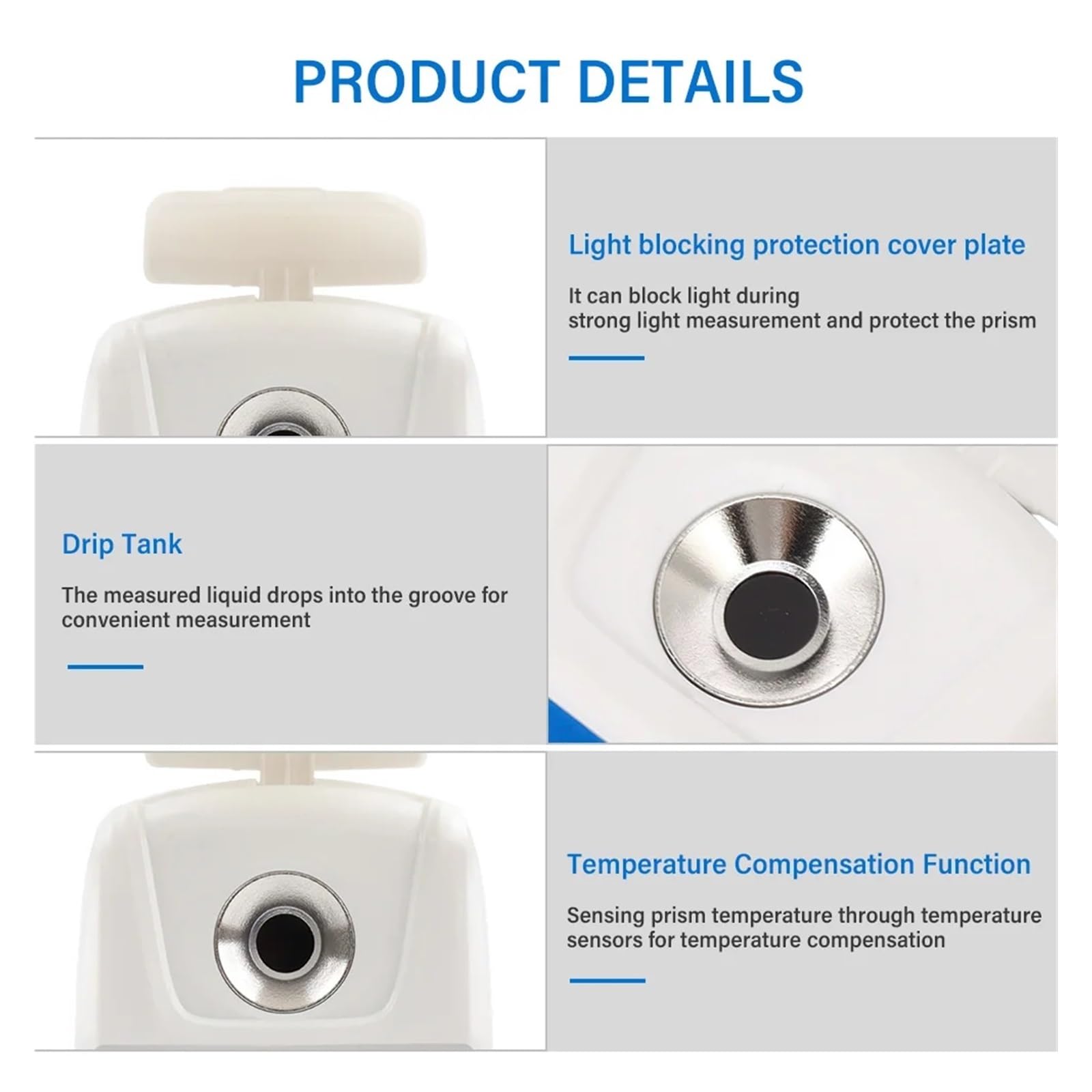 KYKYK Refractometer, 0-55% Digital Brix Refractometer Brix Meter Automatic Temperature Compensation Refractive Index Sugar Content Tester for Fruit for Fruit, Homebrewing, Juice, Vegetables