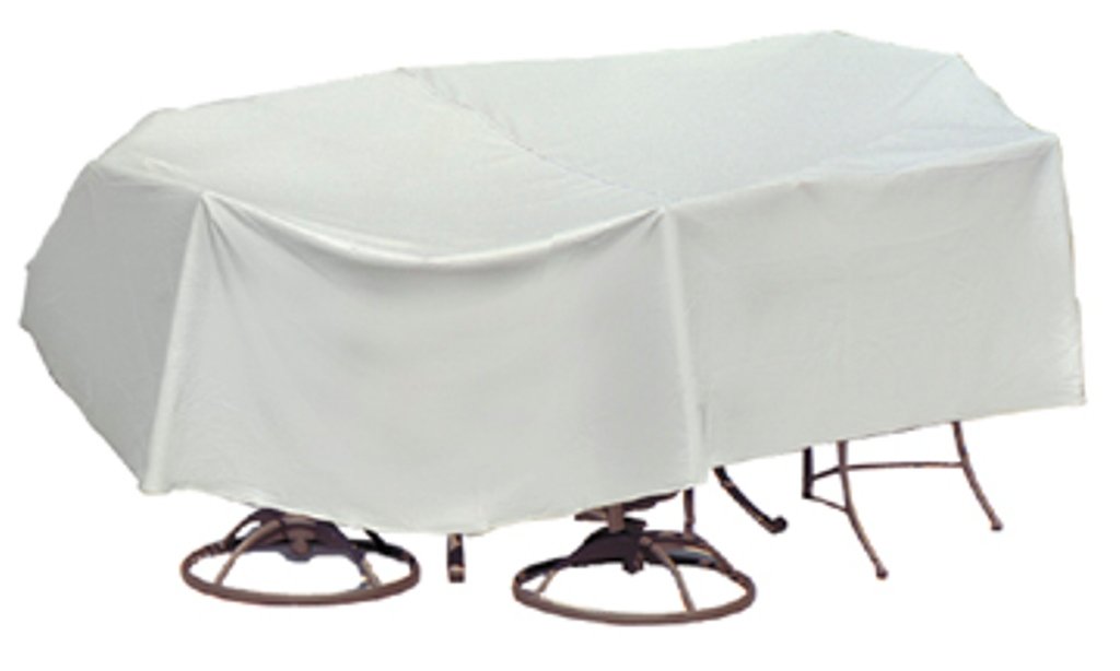 Protective Covers Weatherproof Patio Table and Highback Chair Set Cover, 80 Inch x 96 Inch, Oval/Rectangle Table, Gray - 1348