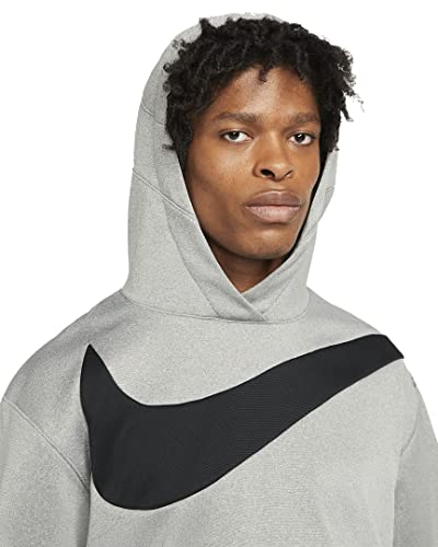 Nike "Therma" Men's Basketball Pullover Hoodie (DM0992-063) Dark Grey Heather/Black, Size: Large