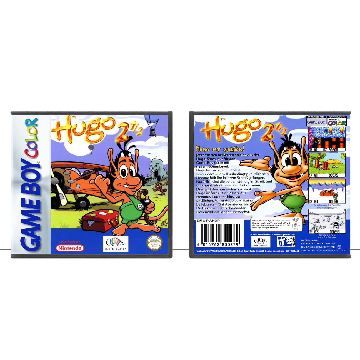 Hugo 2.5 | (GBC) Game Boy Color - Game Case Only - No Game