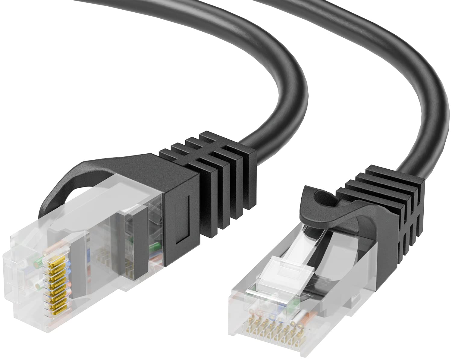 iwillink Cat6 Ethernet Cable 3 ft (5 Pack),Support POE High Speed Cat6 Cat 5e Cat 5 Network Patch Cord - RJ45, Stranded, UTP, POE, Pure Bare Copper Wire, 26AWG - Black