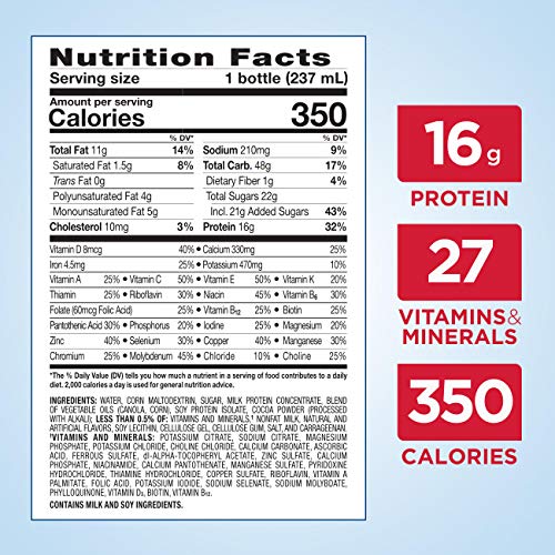 Ensure Plus Nutrition Shake With 16 Grams of Protein, Meal Replacement Shakes, Milk Chocolate, 8 Fl Oz (Pack of 24)