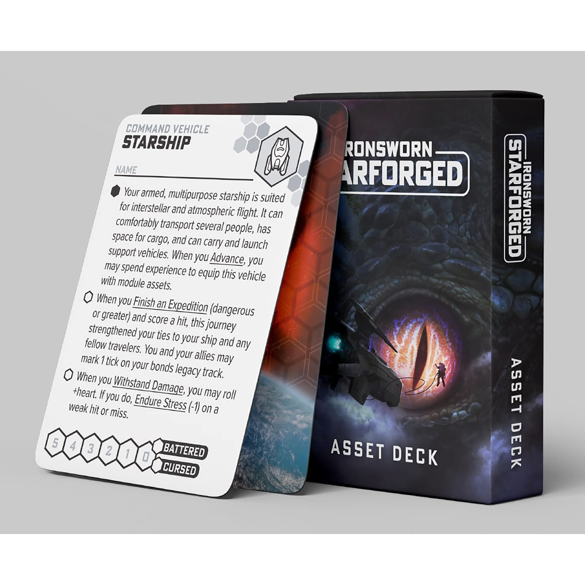 Ironsworn: Starforged - Asset Deck - RPG Accessory, 90 New Cards to Enhance Your Roleplaying Adventure, Modiphius Entertainment, Human Centric Science Fiction, Adds Key New Components