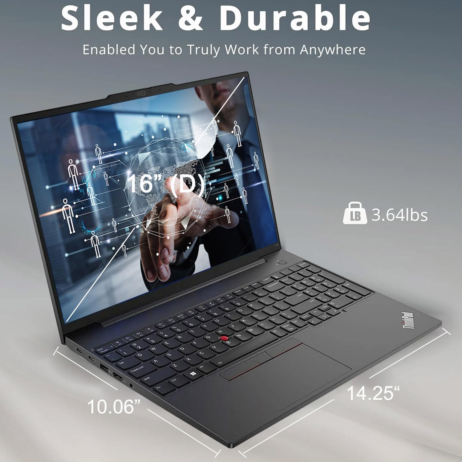 Lenovo ThinkPad E16 16" FHD+ Business Laptop Computer, AMD Ryzen 5 7530U (Beat i7-1355U), 8GB DDR4 RAM, 4TB PCIe SSD, WiFi 6, Thunderbolt 4, Backlit KB, Fingerprint Reader, Windows 11 Pro, WE/PGPY