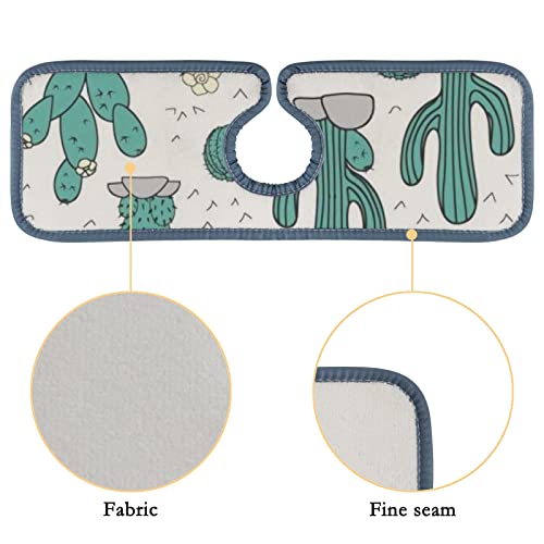 Kitchen Faucet Absorbent Mat 2 Pieces Cactuses and Succulents Faucet Sink Splash Guard Bathroom Counter and RV,Faucet Counter Sink Water Stains Preventer