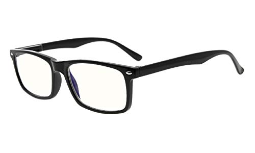 Eyekepper Computer Glasses Men UV420 Protection Transparent Lens Reading Glasses Women 0.00x in Black