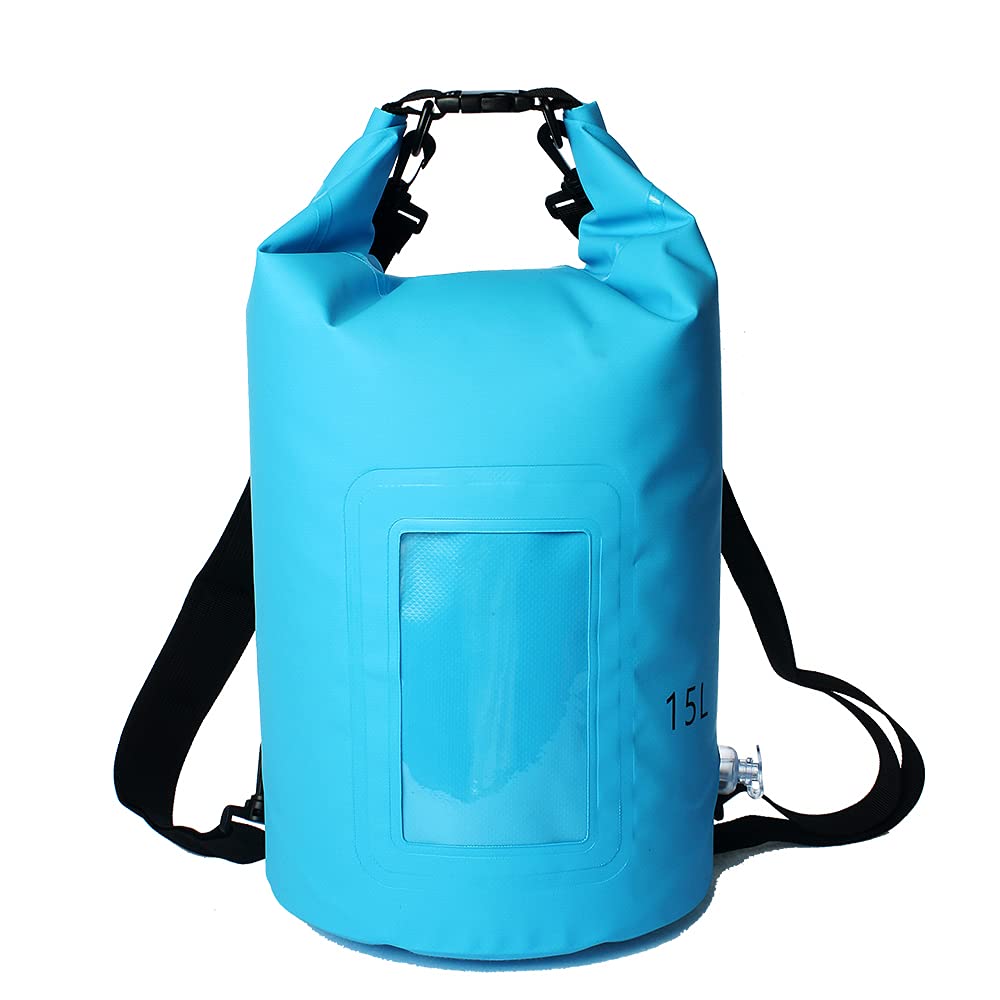 Floating Waterproof Dry Bag 15L/20L/30L, Roll Top Lightweight Storage Bag Backpack, Keeps Gear Dry for Kayaking,Perfect for Rafting, Boating, Swimming, Beach,Camping, Hiking (Sky Blue, 30L)