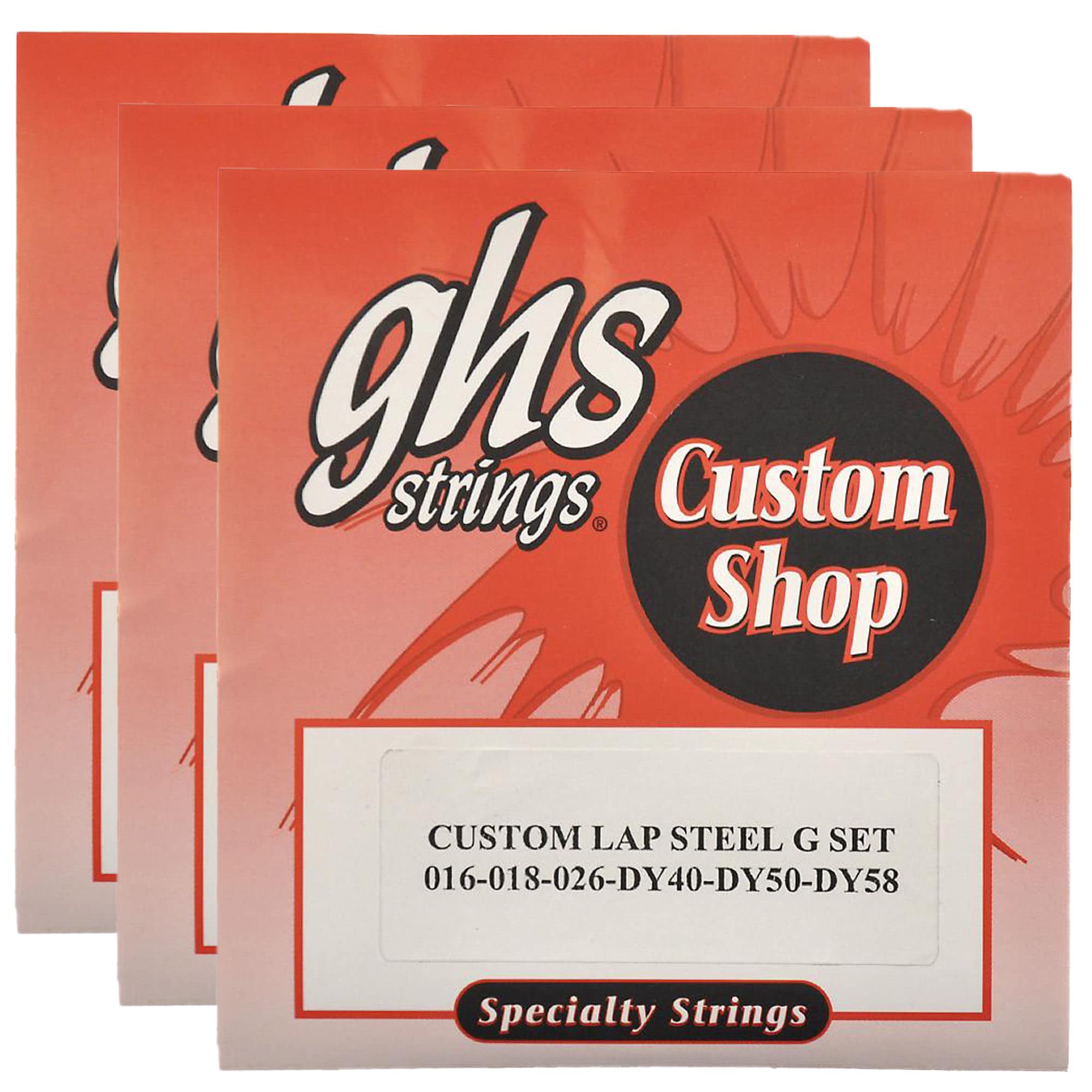 GHS Electric Lap Steel Strings G Tuning 16-58 (3 Pack Bundle)