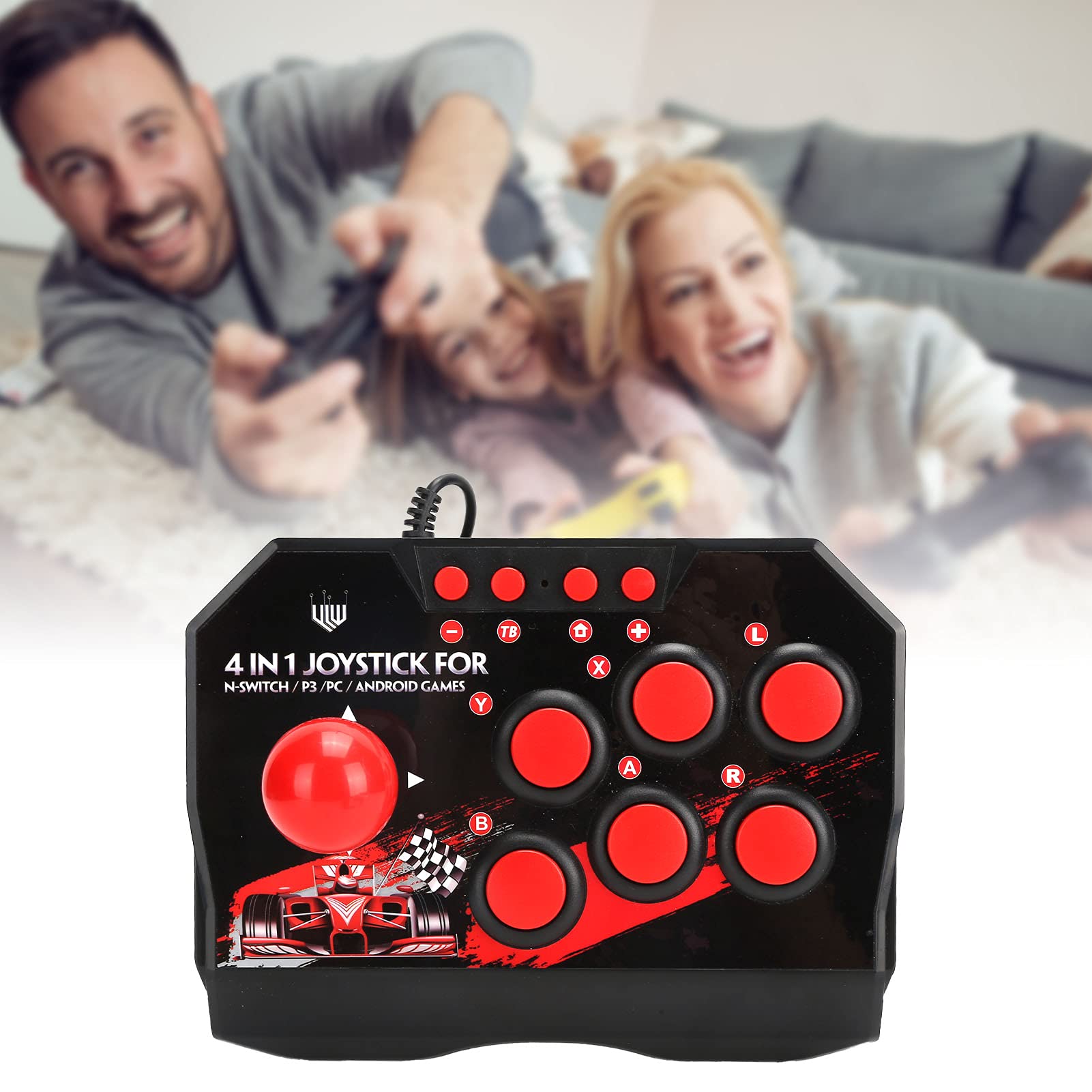 KOSDFOGE Arcade Fight Stick Wired Arcade Joystick Arcade Games Accessories for Switch/PC/PS3