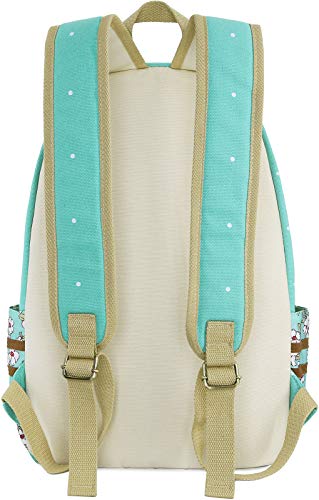 Roffatide Anime My Hero Academia Katsuki Bakugo Backpack Canvas Dots Backpack Green Rucksack Printed Bookbag Flower Pattern Schoolbag