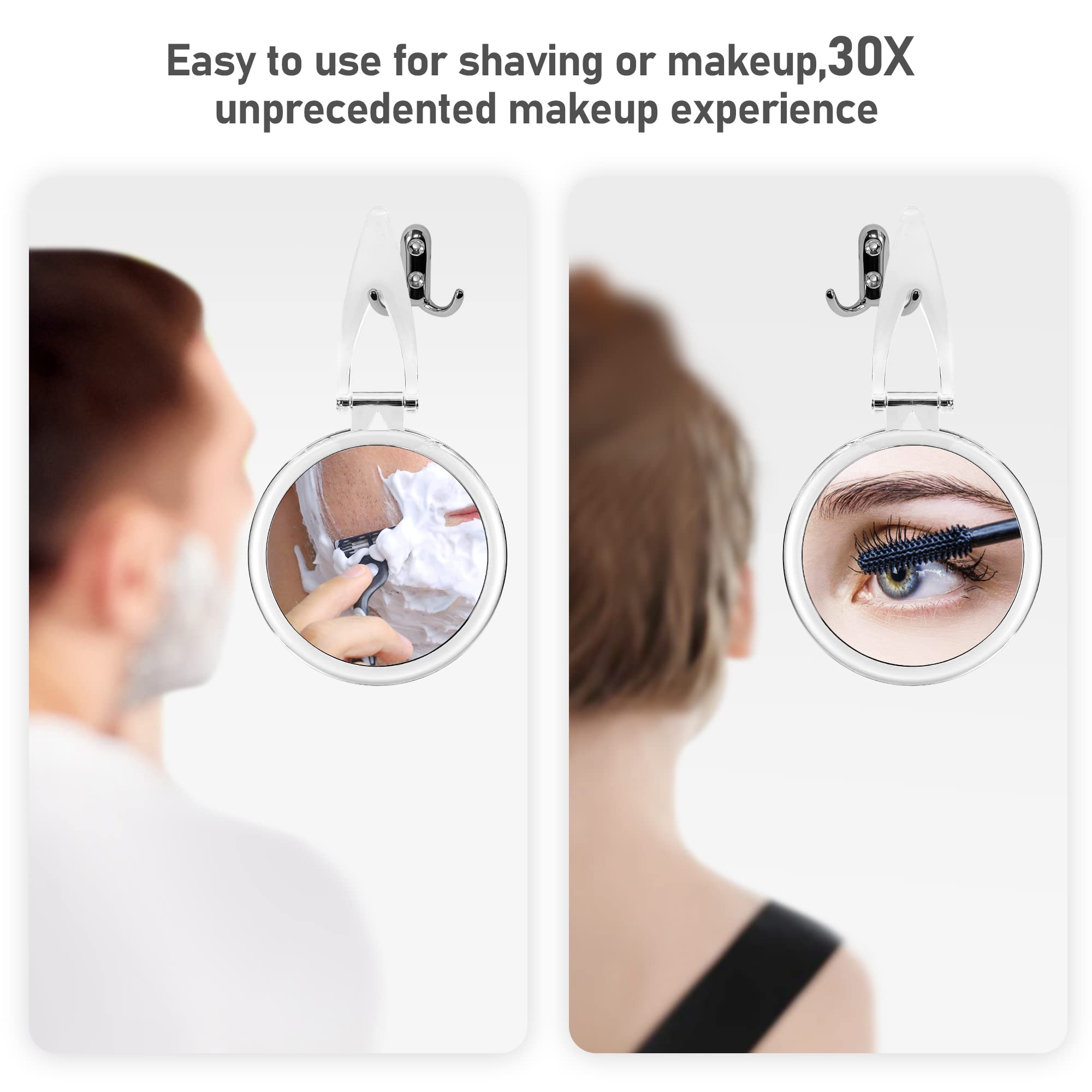 MIYADIVA Magnifying Mirror,30X Hand Mirror with Handle,Travel Magnifying Mirror with Double-Sided 1X/30X Magnification,6 in Handheld Magnifying Mirror,Foldable Makeup Mirrors as a Gift for Parents