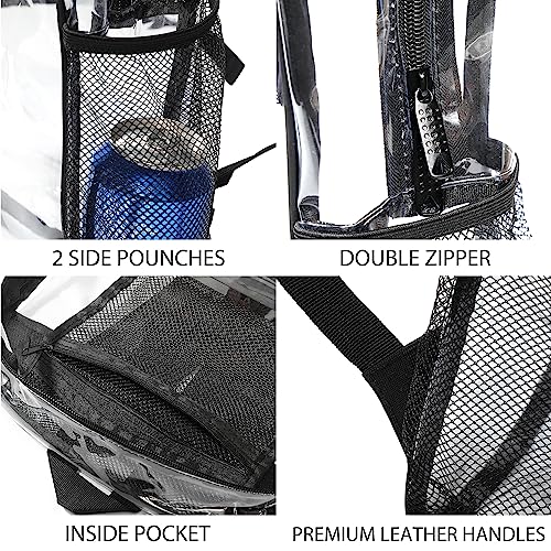 Roftidzo Sunflower Transparent Bookbag for Boys and Girls, High Capacity See Through Backpacks for Women Men, Multifunction Clear Backpack with Heavy Duty PVC Reinforced Strap for Workplace Travel
