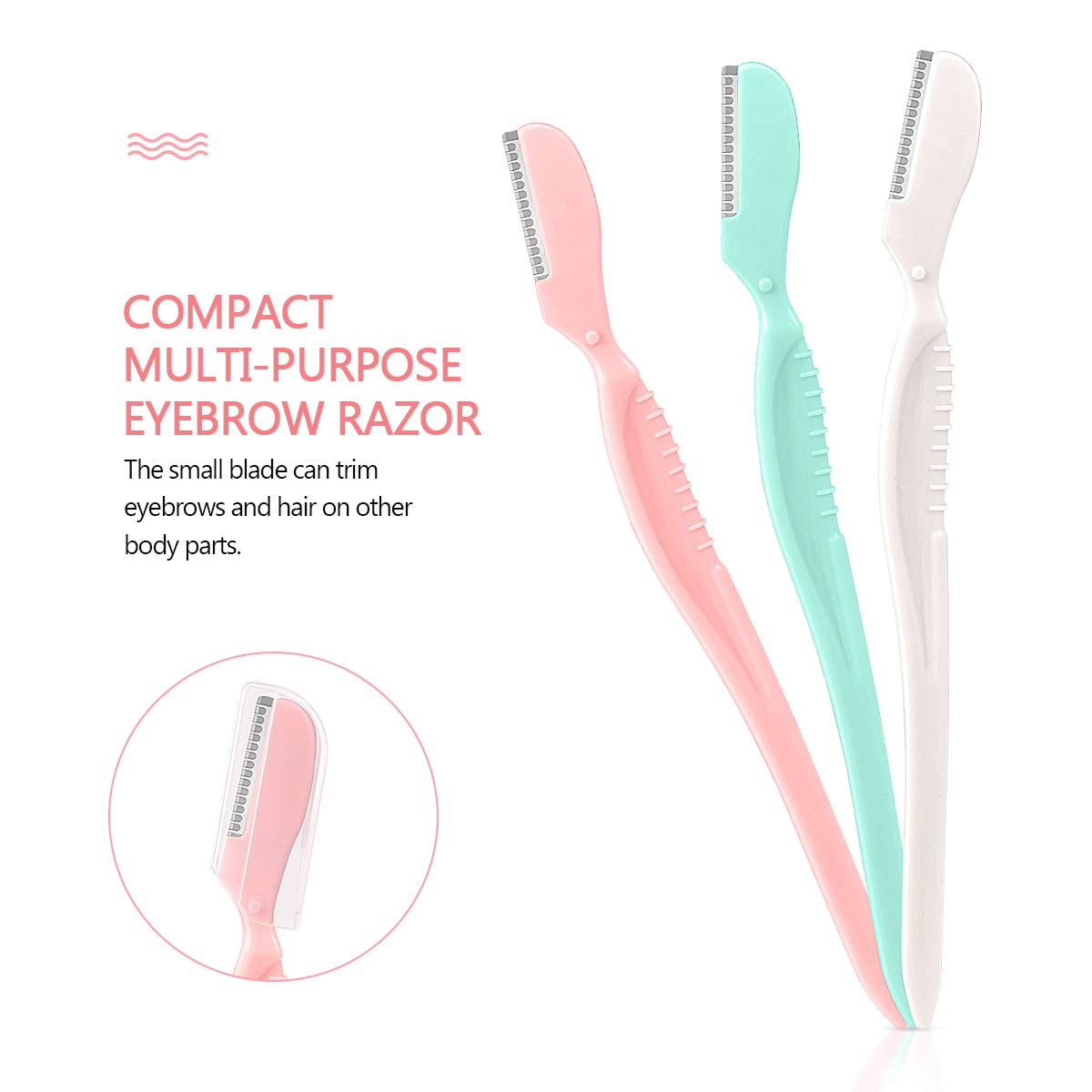 Eyebrow Razors Shavers, Facial Hair Trimmer for Women and Men, Multipurpose Exfoliating Eyebrow Shapers, 10PCs