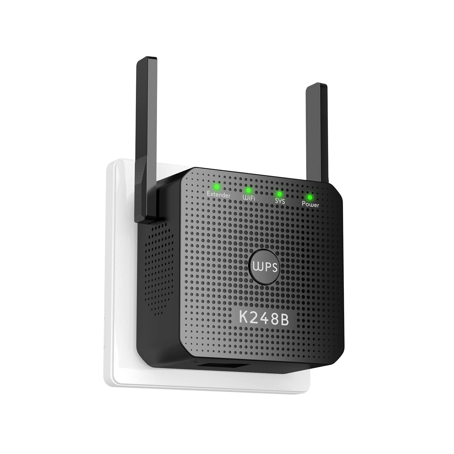 K248B WiFi Extender Signal Booster - 2023 Release - Covers Up to 9680 Sq.ft and 45 Devices, Internet Range Repeater and Signal Amplifier with 5 Modes & Ethernet Port for Smart Home Devices, Easy Setup