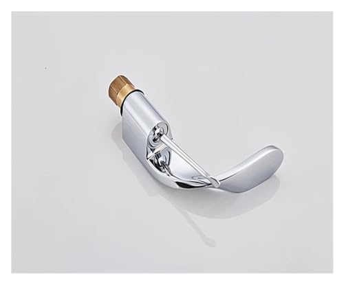 MIYANXI Bathroom Basin Sink Mixer Tap Deck Mount Gold Bath Faucet Black Hot Cold Soild Brass Crane,Kitchen Sink Faucet, Silver, WJ5501