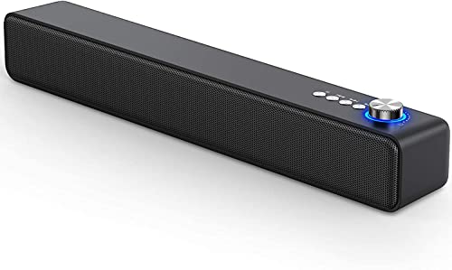 LENRUE Computer Speakers, Bluetooth 5.0 PC Speakers with MIC, Bass, Wired/Wireless Speaker for Desktop Computer, PC, Laptop, Tablet, Phone and More