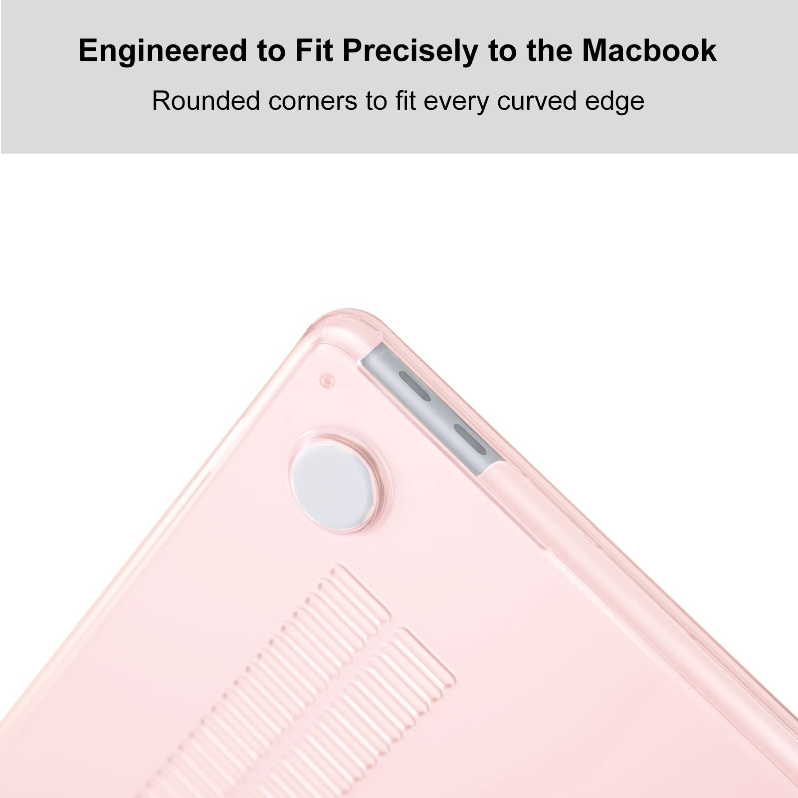 EooCoo Case Compatible with MacBook Air 13 inch 2022 2021-2018 M1 A2337 A2179 A1932 with Retina Display, Glossy Plastic Hard Shell, Keyboard Skin Cover, Screen Protector, Cute Pink