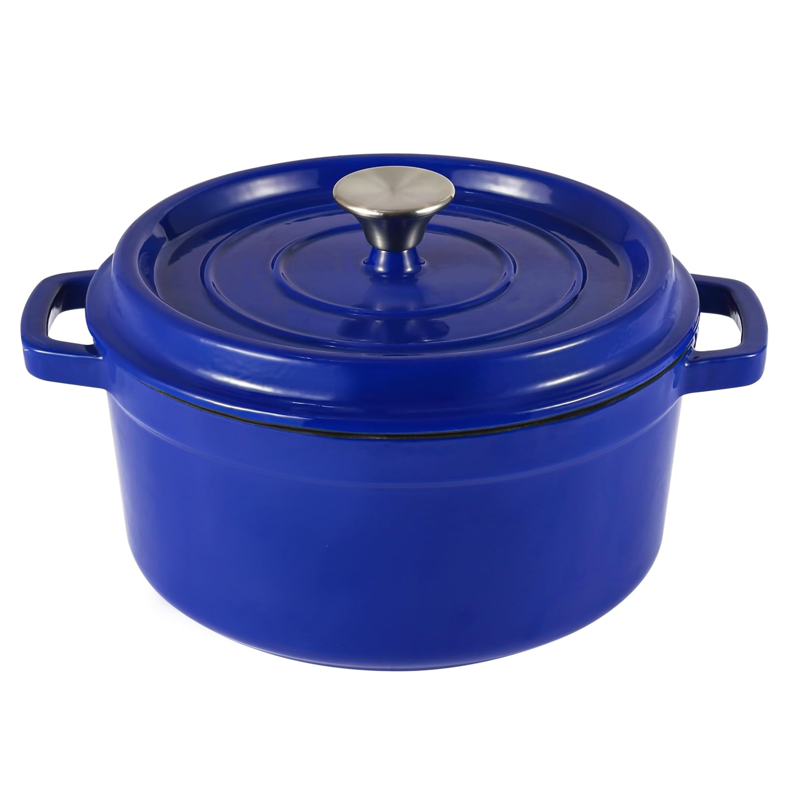 JOGREFUL 4 QT Dutch Oven, Ceramic Enameled Dutch Oven Pot with Lid for Sourdough Bread Baking, Cast Iron Non-Stick Oven Cooking Pot for Cooking/Baking/Kitchen Stovetop, Safe up to 500° F, Blue