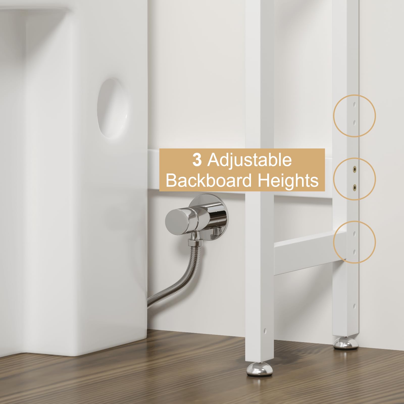 MOGELAFOO Over The Toilet Storage with 7 Shelves and 2 Drawers, Freestanding Bamboo Bathroom Organizer with Adjustable Shelf, Space-Saving Storage Rack for Laundry Room, Restroom, White