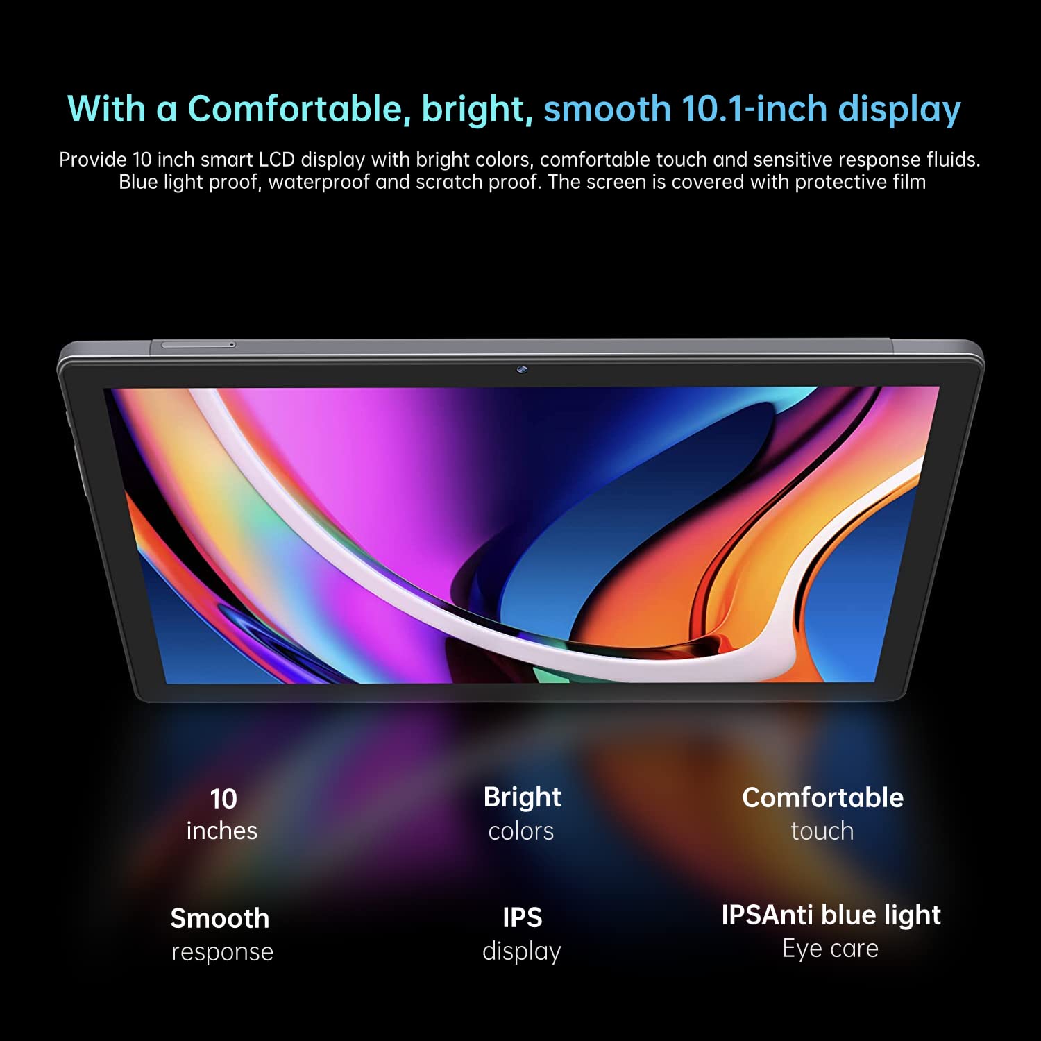 JUSYEA 2023 Android 12 J10 Tablet: 10 Inch Tablets 4GB RAM, 64GB ROM Expandable 128GB, Octa-core processors-8000mAh Battery, 5G+2.4G Wi-Fi, Bluetooth 5.0, with Mouse丨Keyboard and More - Gray