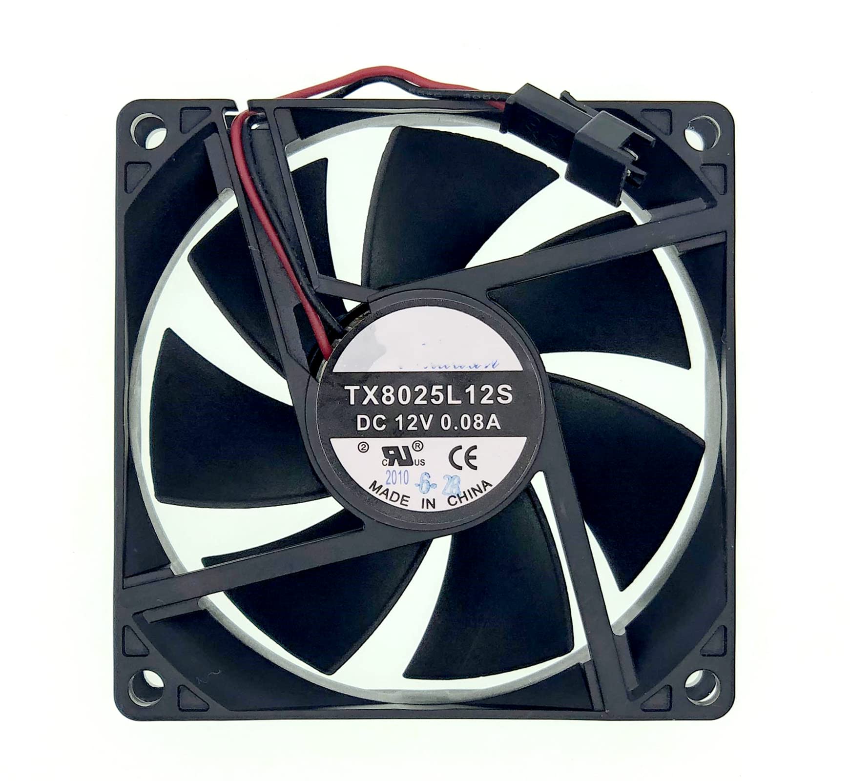 LEYEYDOJX New Quiet Cooling Fan Compatible with Tianxuan TX8025L12S Refrigerator Power Fan DC 12V 0.08A 8CM 8025 0.96W 2-Wire 2800 RPM