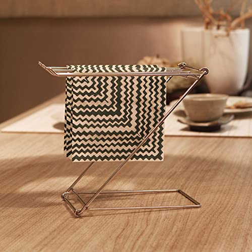 LENITH Stainless Steel Washcloth Holder Dish Rag Cloth Holder, 4 Arms Folding Towel Drying Rack for Kitchen countertop Bathroom, Hand Towel Stand Rack, Silver