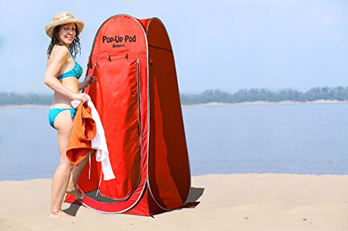 GigaTent Pop Up Pod Changing Room Privacy Tent β Instant Portable Outdoor Shower Tent, Camp Toilet, Rain Shelter for Camping & Beach β Lightweight & Sturdy, Easy Set Up, Foldable (Red)