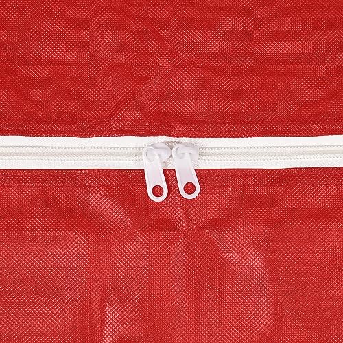 PATIKIL Closet Storage Bags, 19.7'' Length Clothes Blanket Organizer Foldable Bag with Carrying Handles for Bedding Clothing, Red