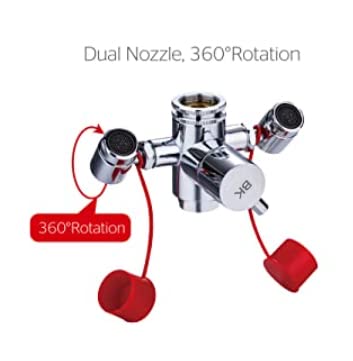 Eyewash Station with Covers, Faucet Mounted Eyewash Station Sink Attachment, Continuous Flow, First AID Emergency Eye Flush Shower for Sink, 100% ANSl Z358 Standard