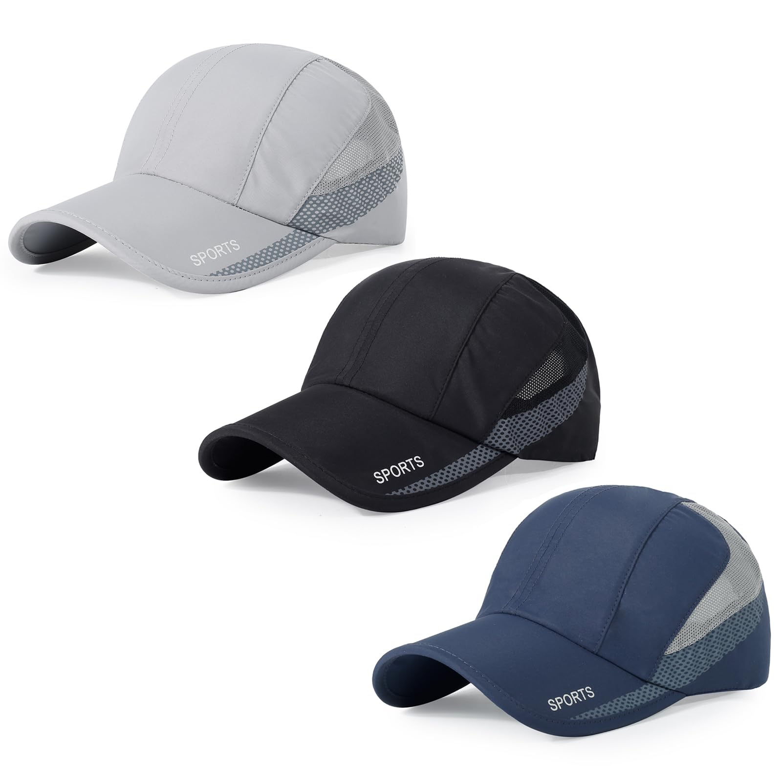 HH HOFNEN Quick Dry Cap Lightweight Running Hats Outdoor Airy Mesh Adjustable Sports Sun Hat UV Protection Hat for Men Women