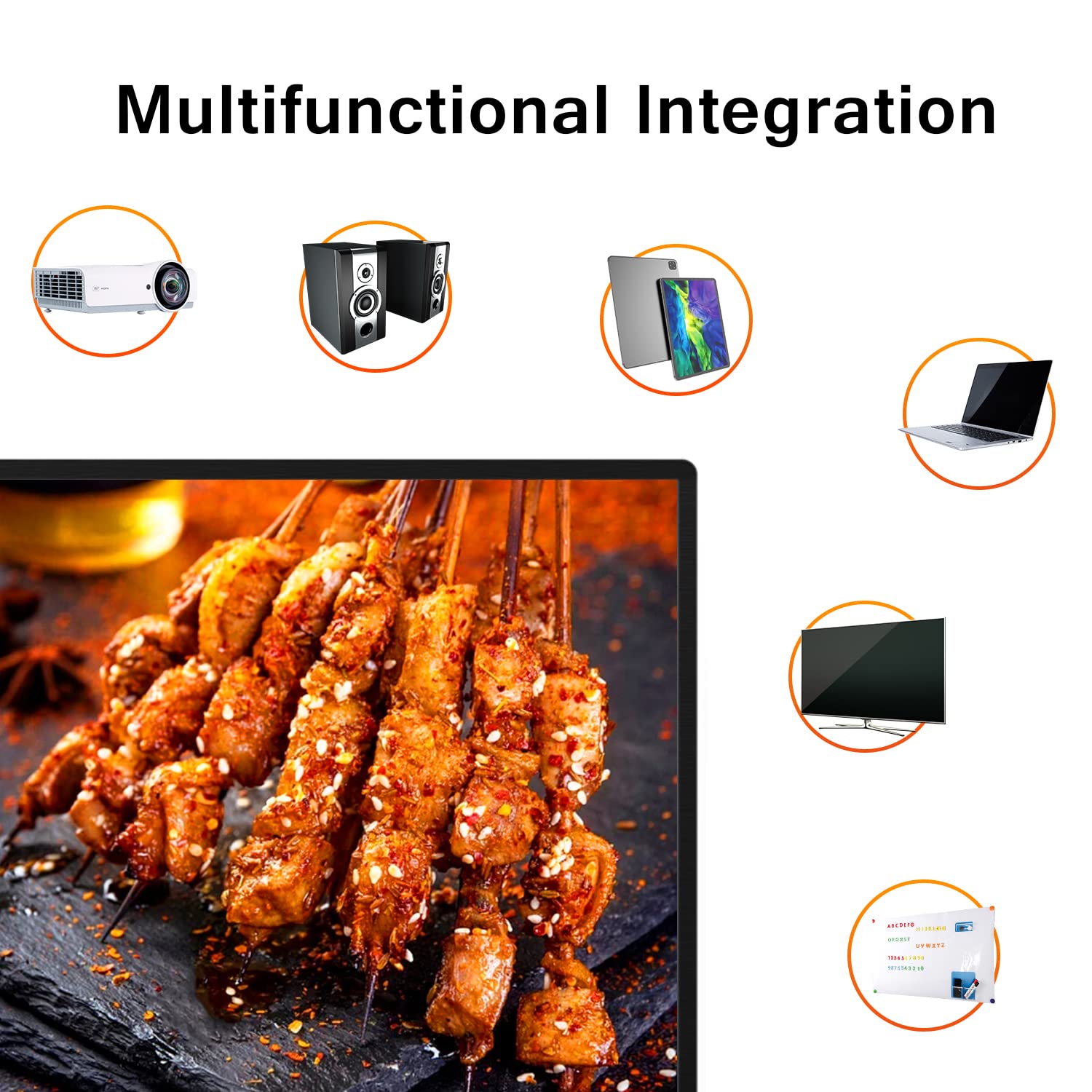 JYXOIHUB Digital Signage Displays 43 Inch Touch HD Screen Interactive Smart Board Movable Type Signage Display AD Media Player for Commercial Restaurant Display and Broadcast(Only Displays Board)