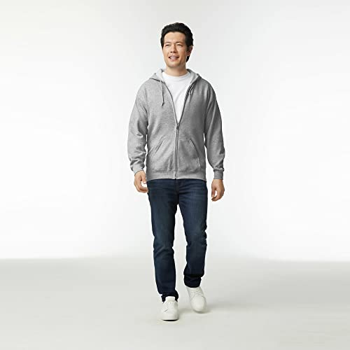 Gildan Adult Fleece Zip Hoodie Sweatshirt, Style G18600, Multipack, Sport Grey (1-pack), 3X-Large