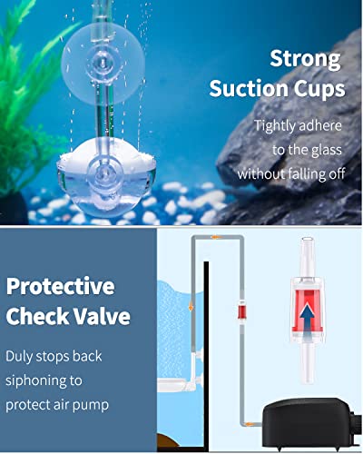 Pawfly Aquarium Air Stone Disc, 1 Inch Small Fish Tank Bubble Stone Kit Ultra-High Dissolved Oxygen Diffuser Bubbler with Accessories for Nano Air Pumps Small Buckets and Fish Tanks