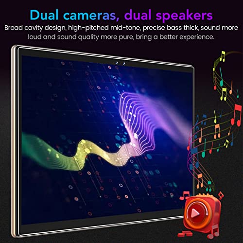 Jectse for Tablet, 10.1 Inch Tablet 6GB RAM 128GB ROM 2.4 5G WiFi Tablet with 5MP 13MP Camera, Octa Core Dual SIM Tablets, 8800mAh IPS HD Touch Screen, Golden