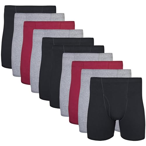 Gildan Mens Underwear Covered Waistband Boxer Briefs, Multipack