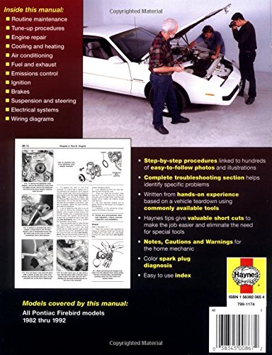 Pontiac Firebird (82-92) Haynes Repair Manual (Haynes Repair Manuals)