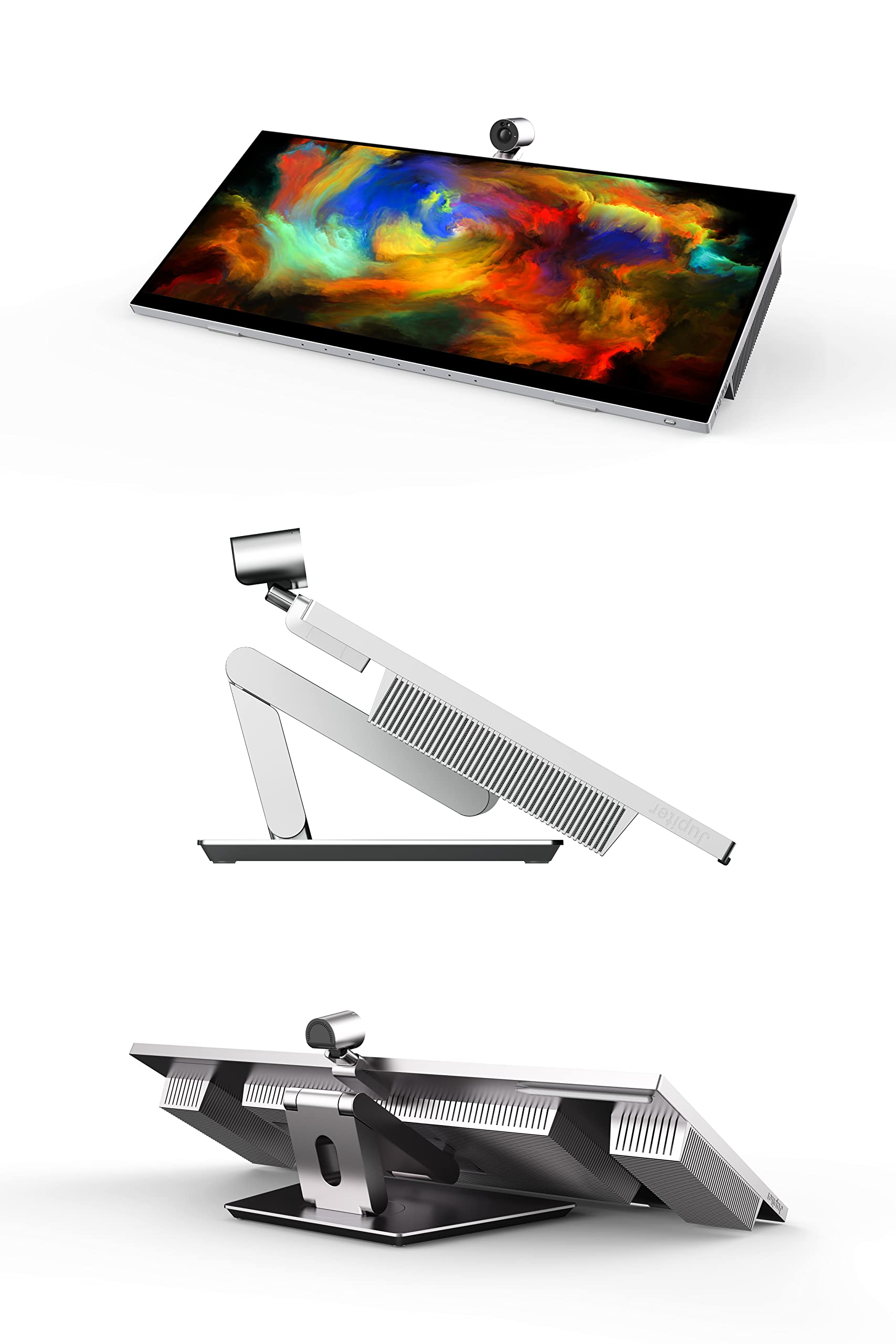 Jupiter Systems Pana 34, Touch Interactive 21:9 HDR Certified Desktop Monitor, 165hz Refresh Rate with FreeSync Premium, 1ms Response Time, 4k Rotating Webcam, Swivel Base and Drafting Stand