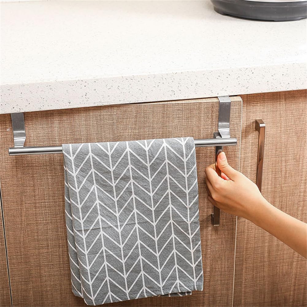 Towel Rack for Cabinet, Strong Steel Kitchen Over Cabinet Towel Bar Holder, 9.5" Wide - 2 Pack