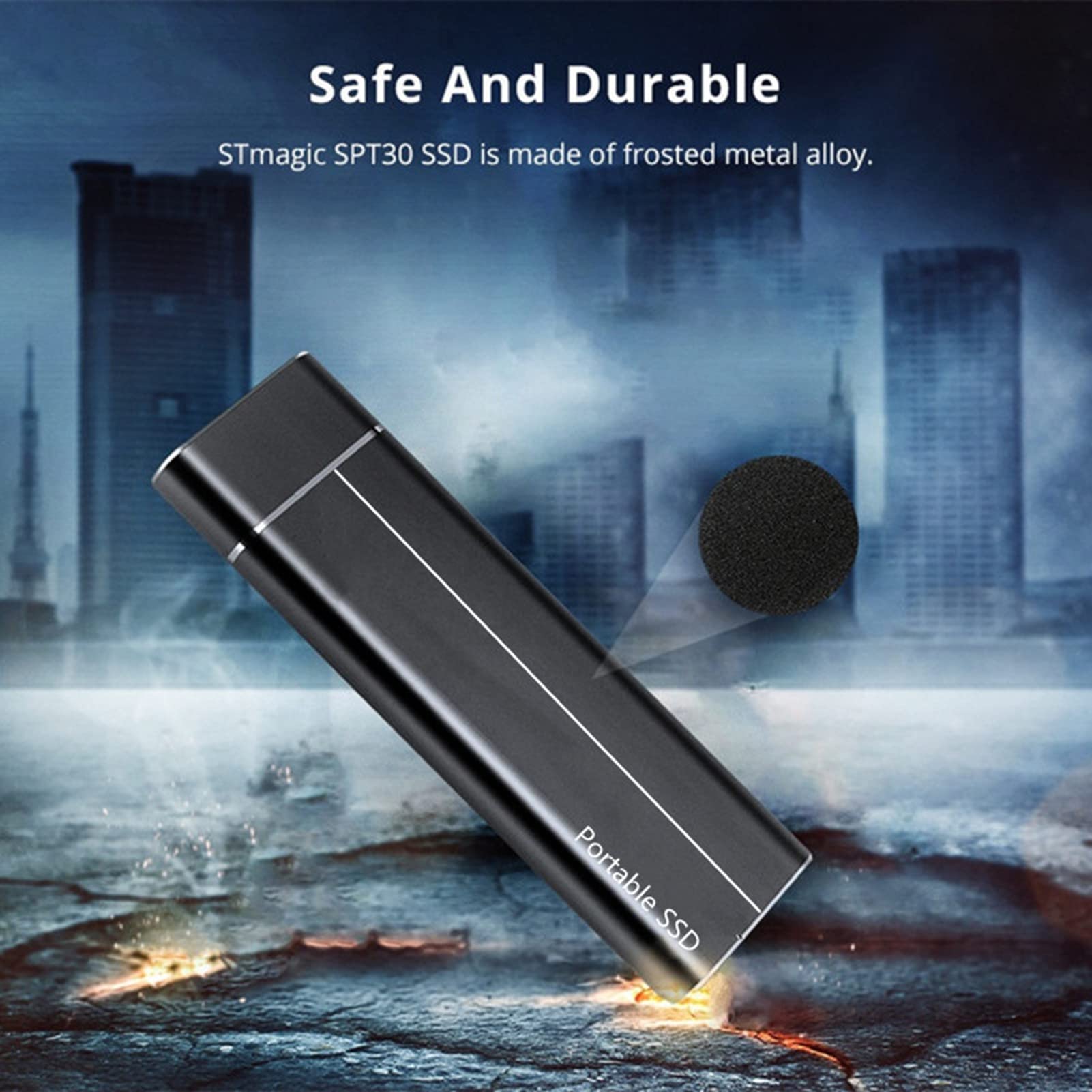 Mobile Solid State Drive Data Storage High Speed Transfer Mobile Solid State Disk Memory Device Computer Accessories Black A