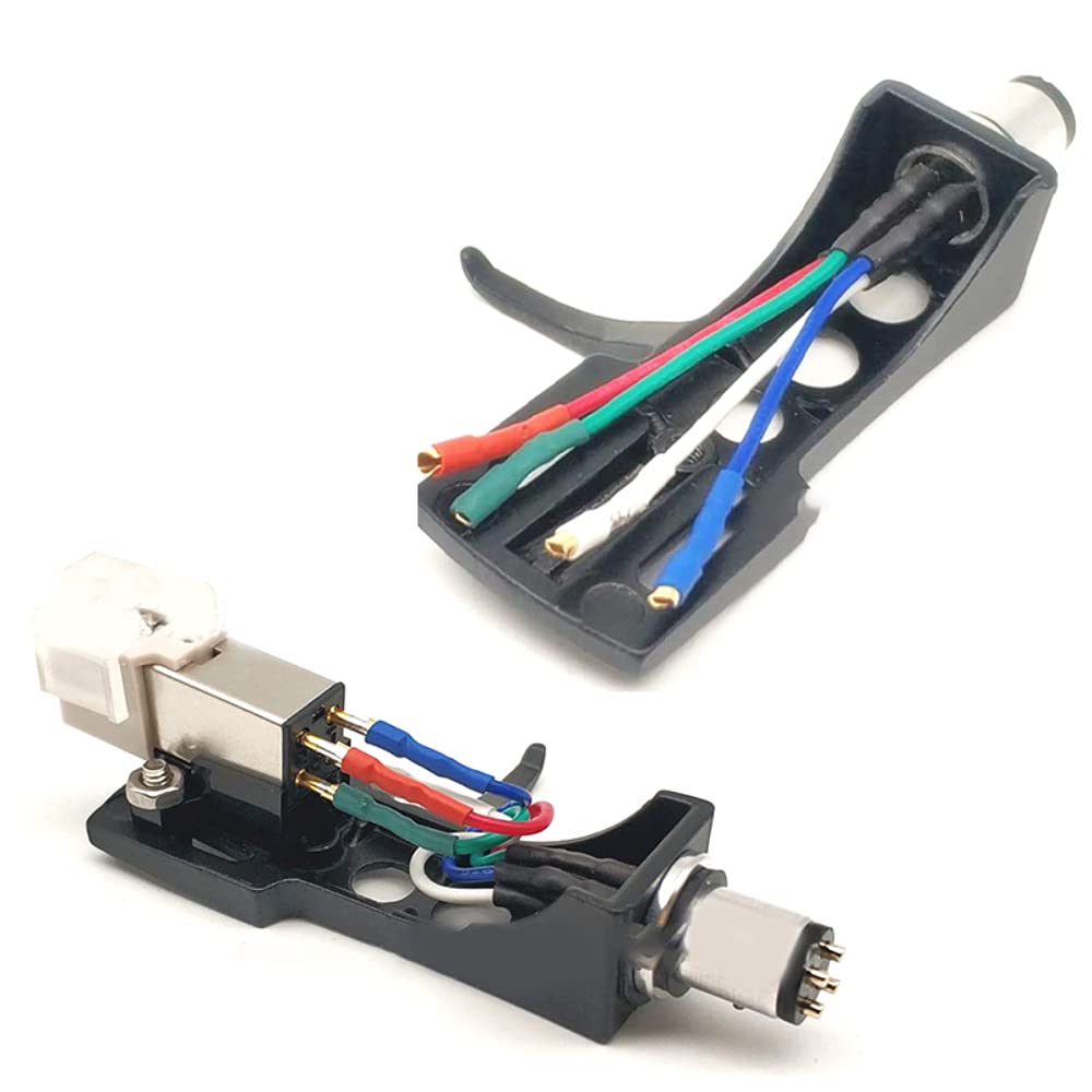 DollaTek Turntable Headshell Mount Universal LP Phono Cartridge Replacement Phonograph Head Holder Stylus Lead Wire
