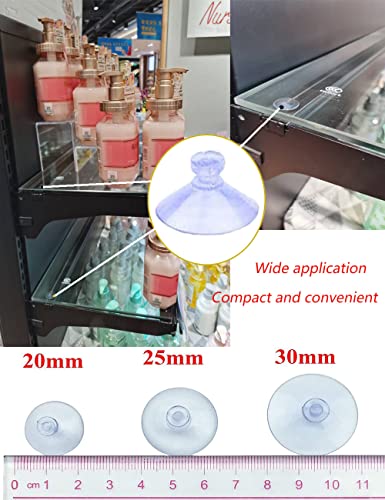 OMYZERO 100pcs Mini Clear Plastic Suction Cups Without Hooks (20mm)