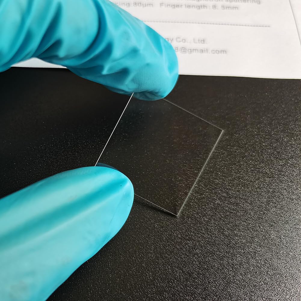 ITO Coated Conductive Glass 25mmĂ25mm Cover Slides superconducting Low Resistance <10 ohm/sq (76 Pcs)