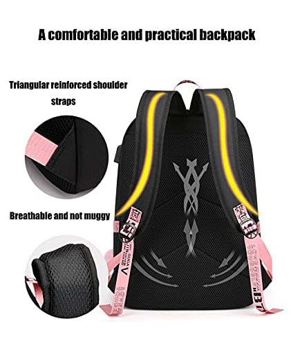 Mensdoor USB Backpack Anime Backpack Casual Backpack Daypack Laptop Bag College Bag Book Bag School Bag With Pencil Bag