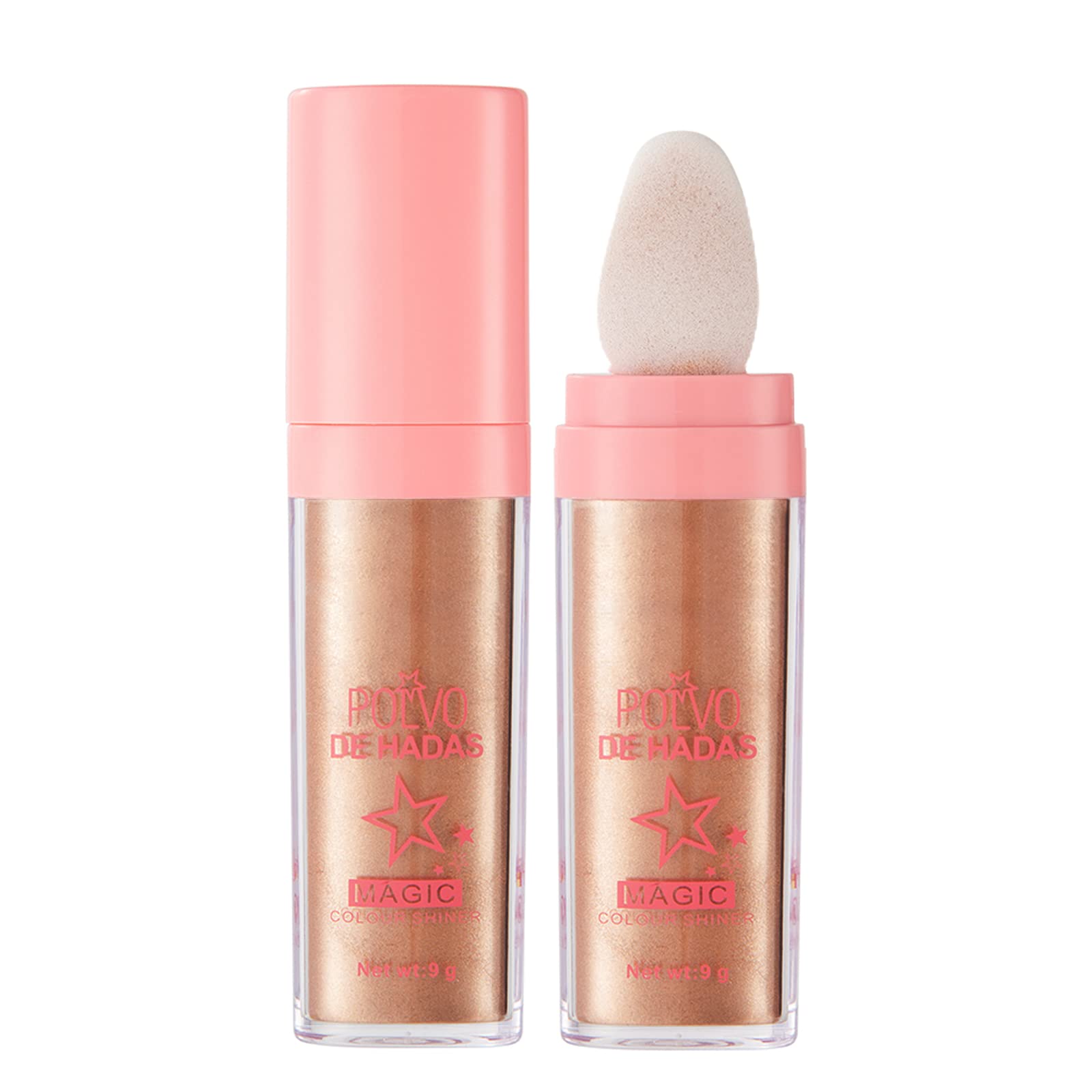 Jutqut Highlighter Patting Powder, Body Shimmer Highlighter Powder, Brightens Makeup Stick for Face Body Hair Cosmetic #01 White Moonbeam