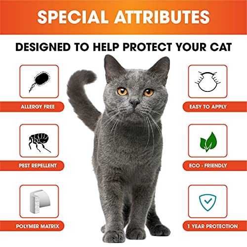 Parenda Cat Flea Collars 13 Inches - Flea Collars for Cats Fit Flea Treatment for Cats Lasting 12 Months - Waterproof Cat Flea Collar - Cat Flea Treatment 100% Natural Ingredients