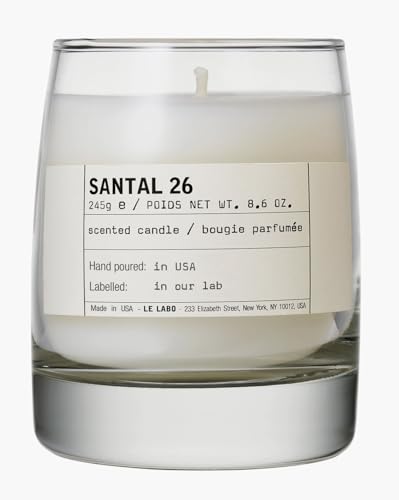 LE LABO Santal 26 Scented Candle 245 Grams 8.6 Ounce Glass jar Boxed Made in USA, Cream