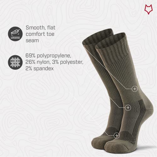 Fox River Lightweight Tactical Military Boot Socks for Men, 3 Pack Mid-Calf Socks with Moisture Free and Stain Resistant Fabric - Foliage Green - Large
